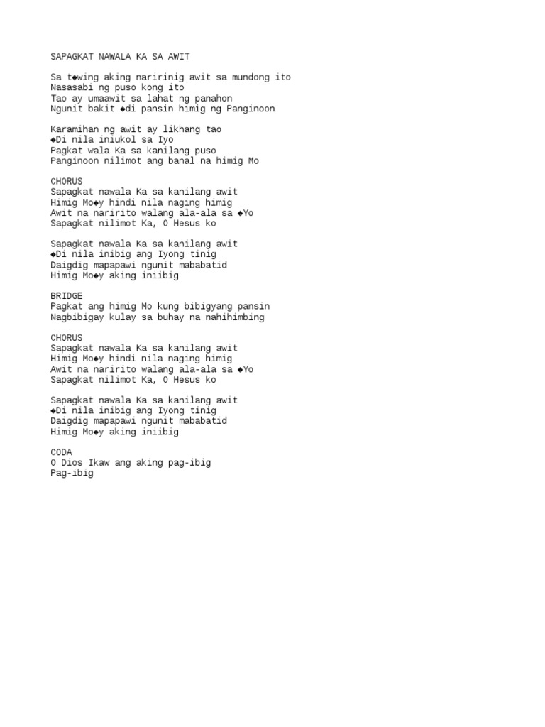 Sapagkat Nawala Ka Sa Awit