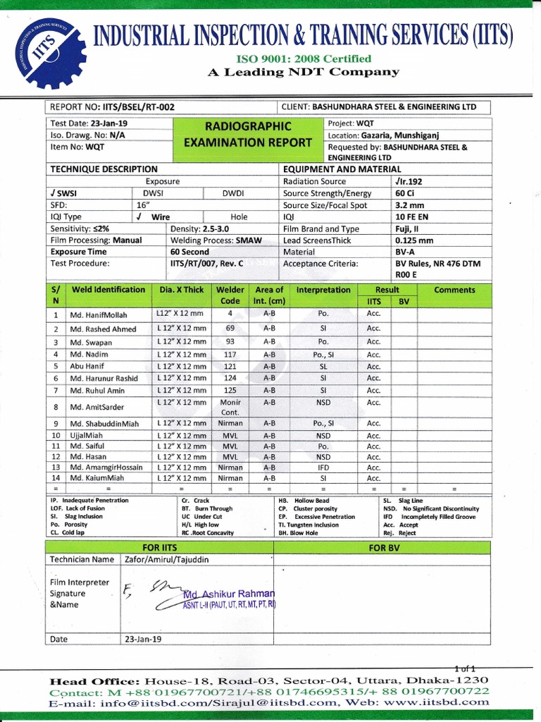 Ii (Dustrial Inspecti I (A I-Eading NDT Cornpany | PDF | Welding ...