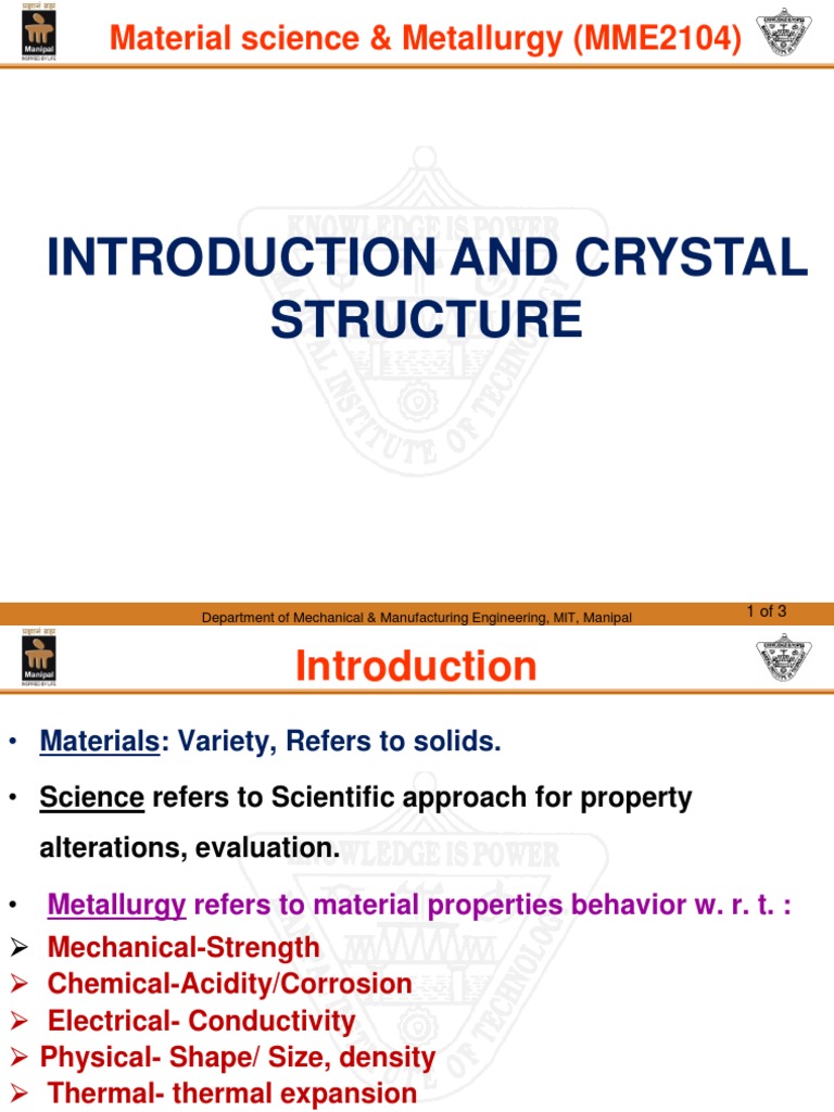 Crytal Structure CHP 1 | PDF | Crystal Structure | Solid