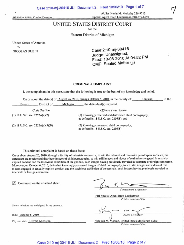 09714486612-Complaint Ocr | PDF | Child Pornography | Peer To Peer