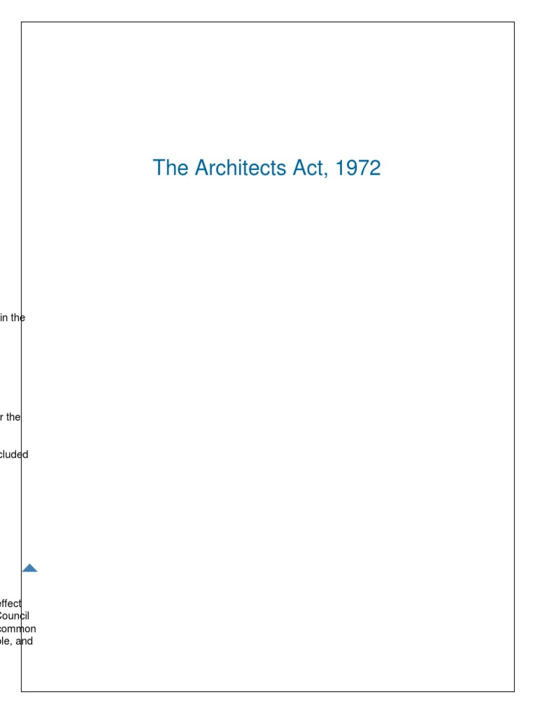 Architects Act of 1972 in India | PDF | Law | Technology & Engineering