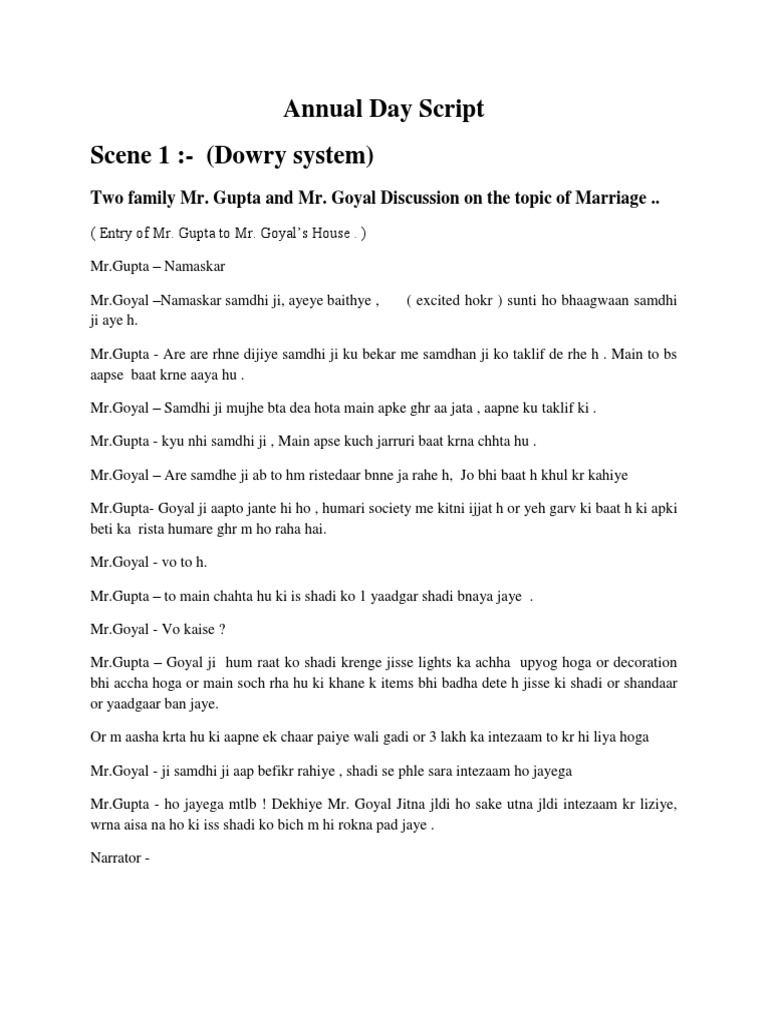 Annual Day Drama Script | PDF