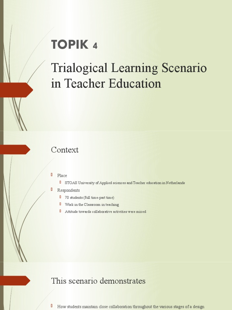 Topik 4: Trialogical Learning Scenario in Teacher Education | PDF ...