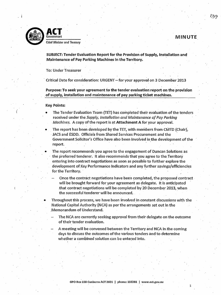 Tender Evaluation Report | PDF