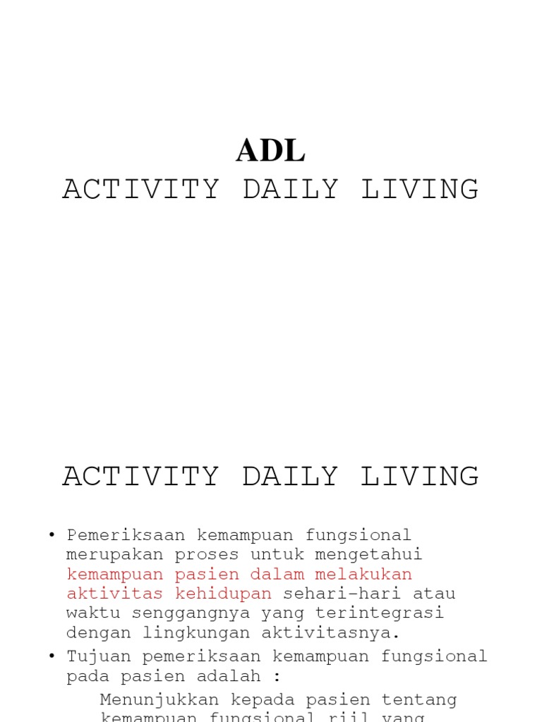 Adl Dan Iadl | PDF