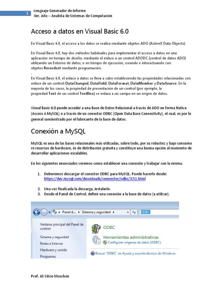 Práctica VB Acceso A Datos | PDF | Active X Data Objects | Desarrollo de software
