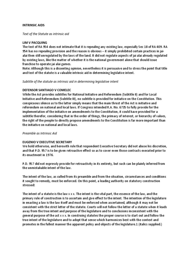 Statcon Reviewer For Finals | PDF | Statutory Interpretation | Bill (Law)