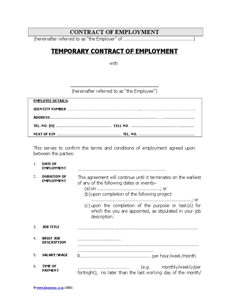 Contract Employment File Pdf Overtime Sick Leave