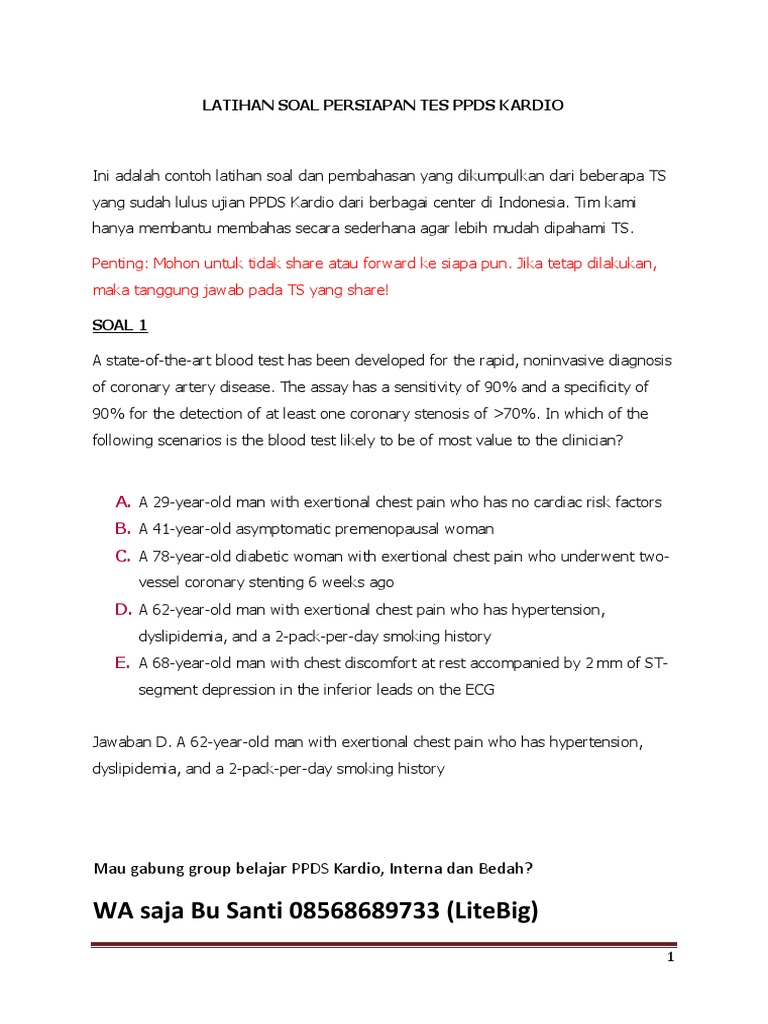 Contoh Soal Kardio | PDF