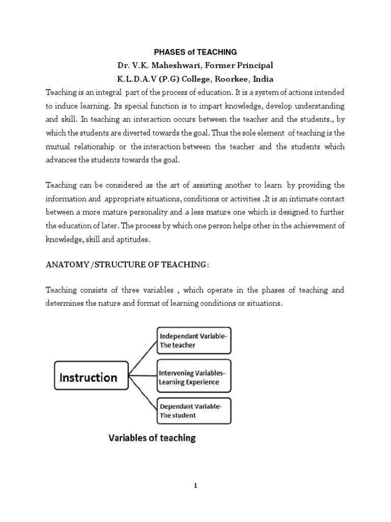 Phases of Teaching | Download Free PDF | Reinforcement | Teachers