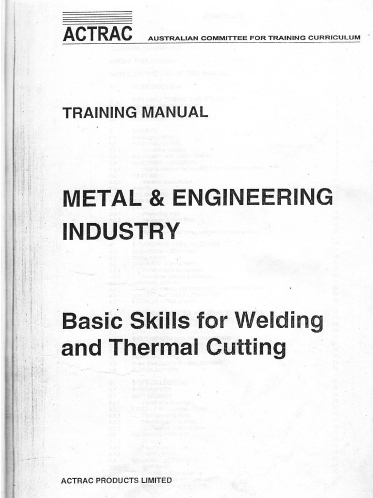 Basic Skills For Welding and Thermal Cutting | PDF