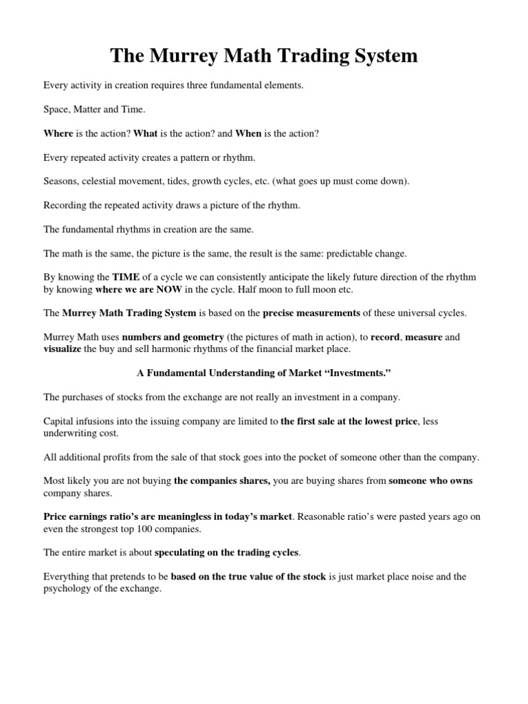 The Murrey Math Trading System | PDF | Investing | Stocks