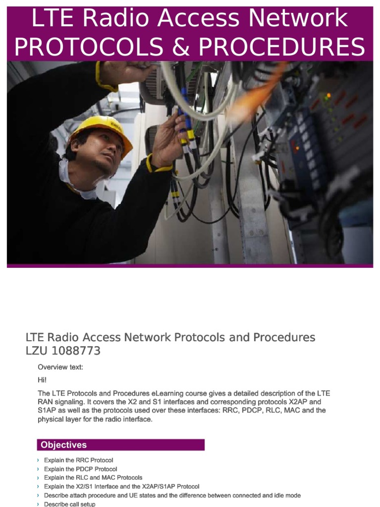 Lte Radio Access Network Protocols and Procedures | PDF | Networking Standards | Mobile Technology