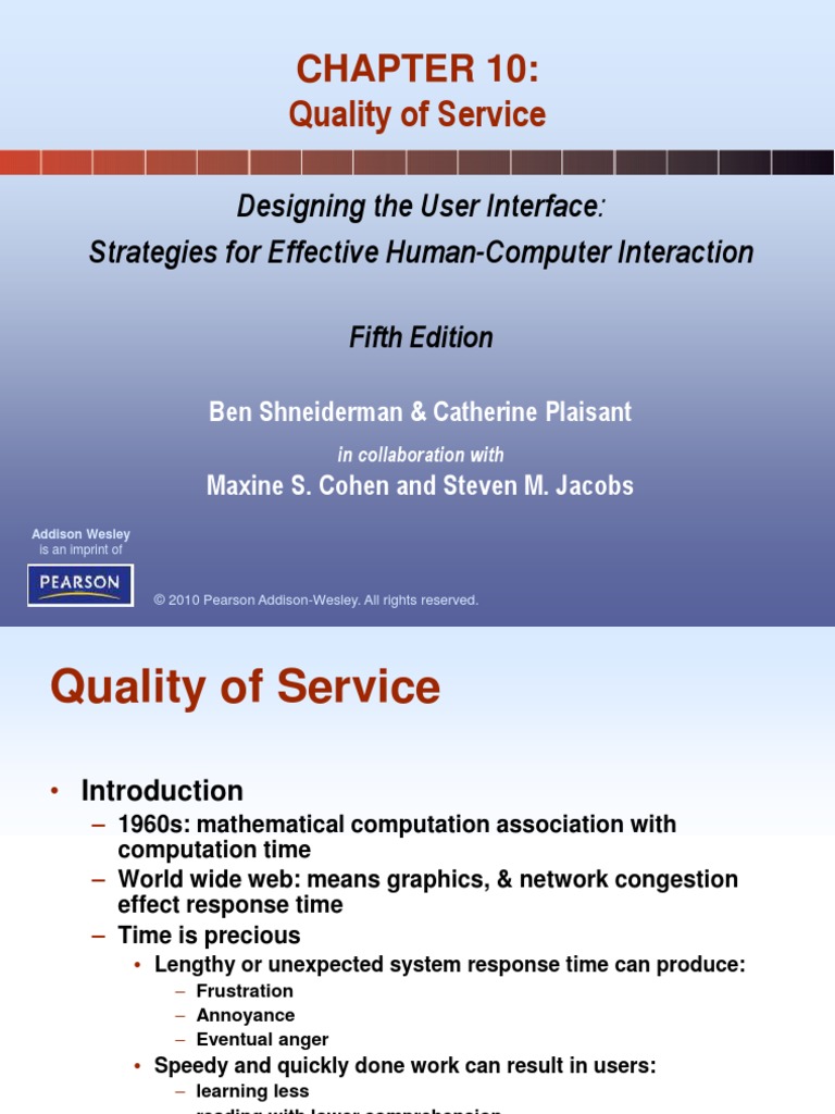 Quality of Service: Designing The User Interface: Strategies For ...