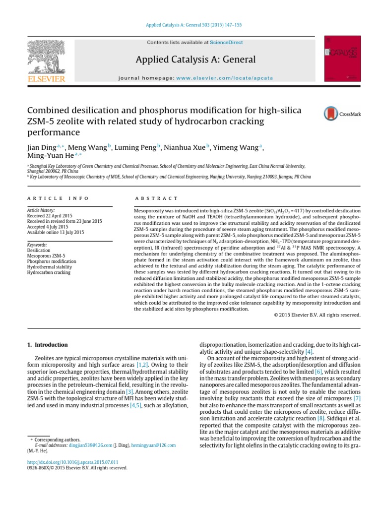 Combined Desilication and Phosphorus Modification For High-Silica ZSM-5 ...