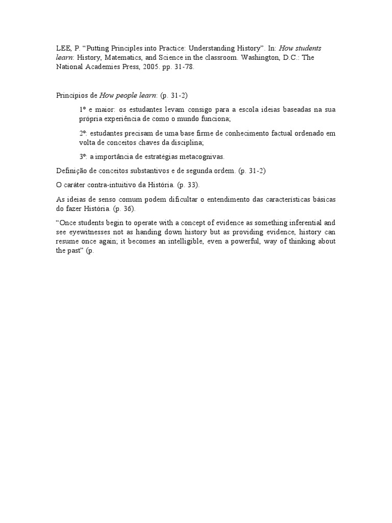 LEE, Peter. Putting Principles Into Practice | PDF