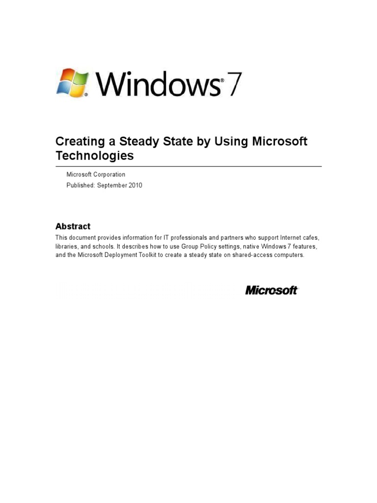 Creating A Steady State by Using Microsoft Technologies | PDF