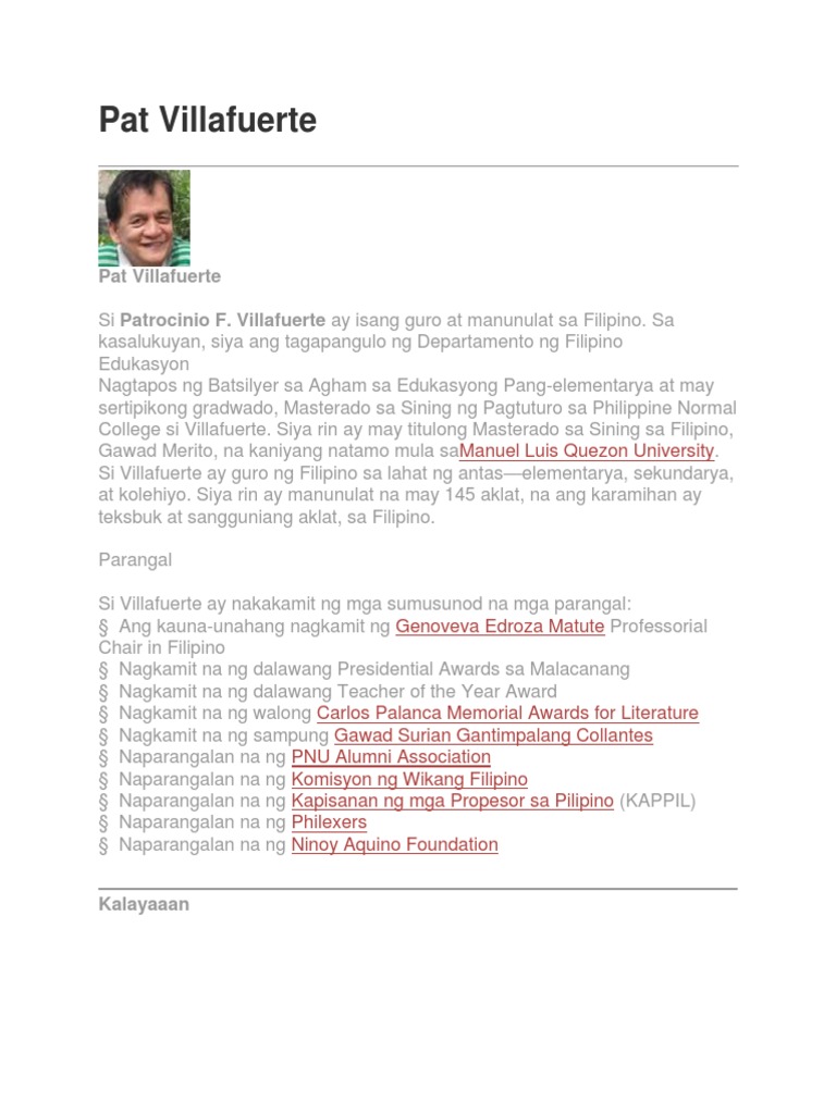 Pat Villafuerte | PDF