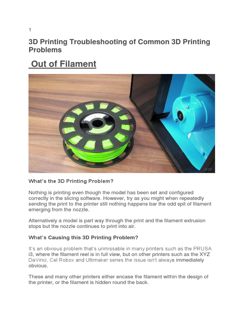 3D Printing Troubleshooting 34 Problems | PDF | 3 D Printing ...