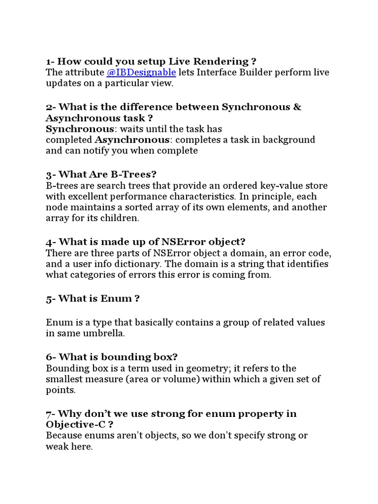 Interview | PDF | Swift (Programming Language) | Hypertext Transfer Protocol