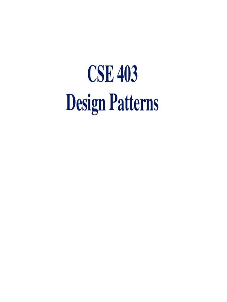 CSE 403 Design Patterns | PDF | Inheritance (Object Oriented ...