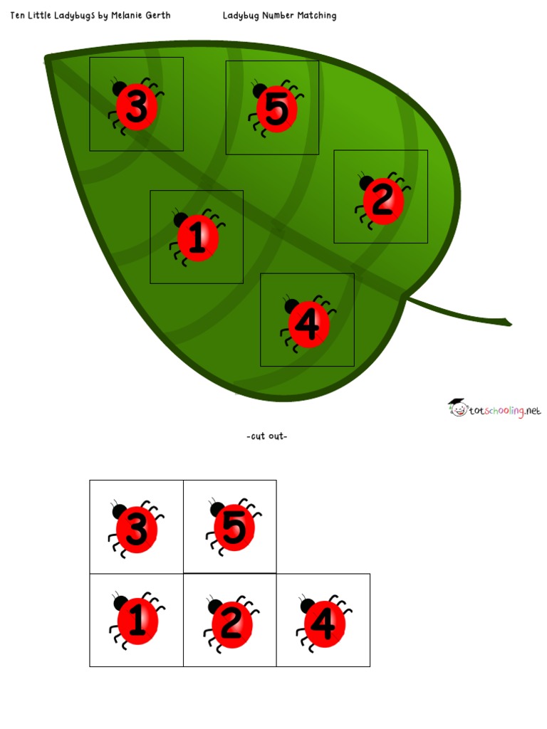 10 Little Ladybugs - Number Matching | PDF