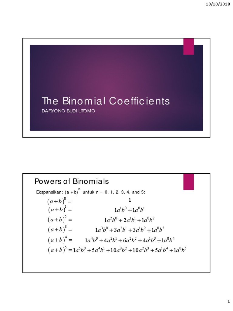 Bab 5 Binomial Coefficients | PDF