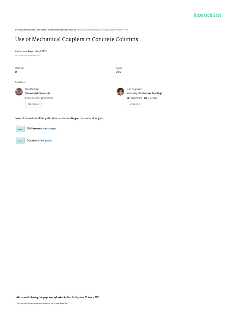Analysis of Mechanical Coupler Performance in Concrete Columns Based on ...