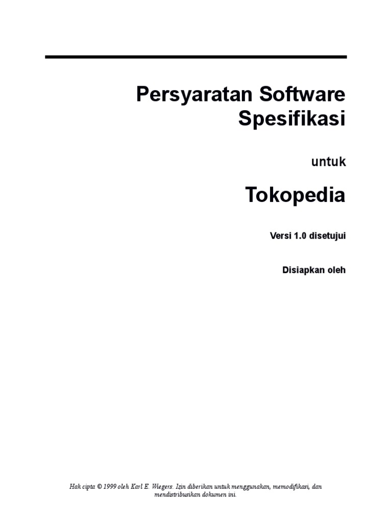 Contoh SRS Tokopedia | PDF