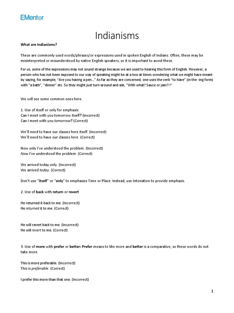 Understanding Indianisms in English | PDF | English Language | Linguistics