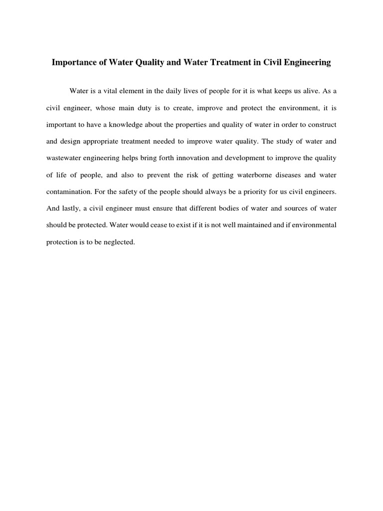 Importance of Water Quality | PDF