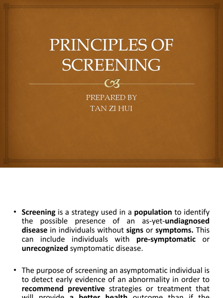 FAMMED - Principle of Screening | PDF | Cervical Cancer | Diabetes Mellitus
