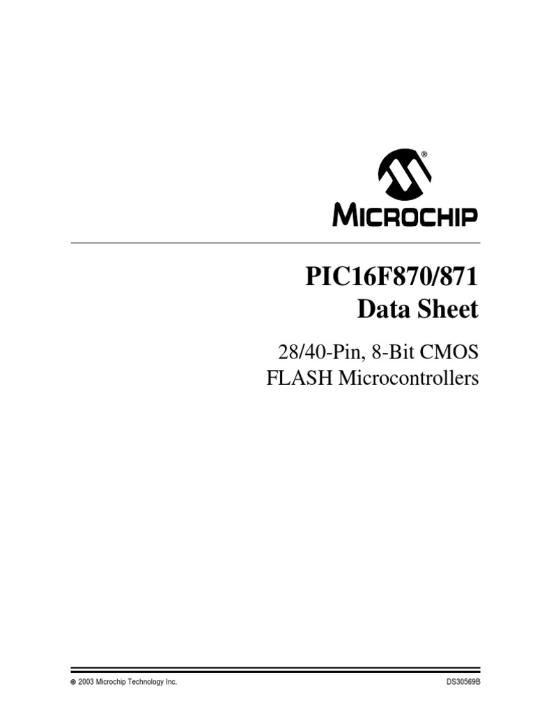 Datasheet PIc16f870 | PDF | Integrated Circuit | Flash Memory
