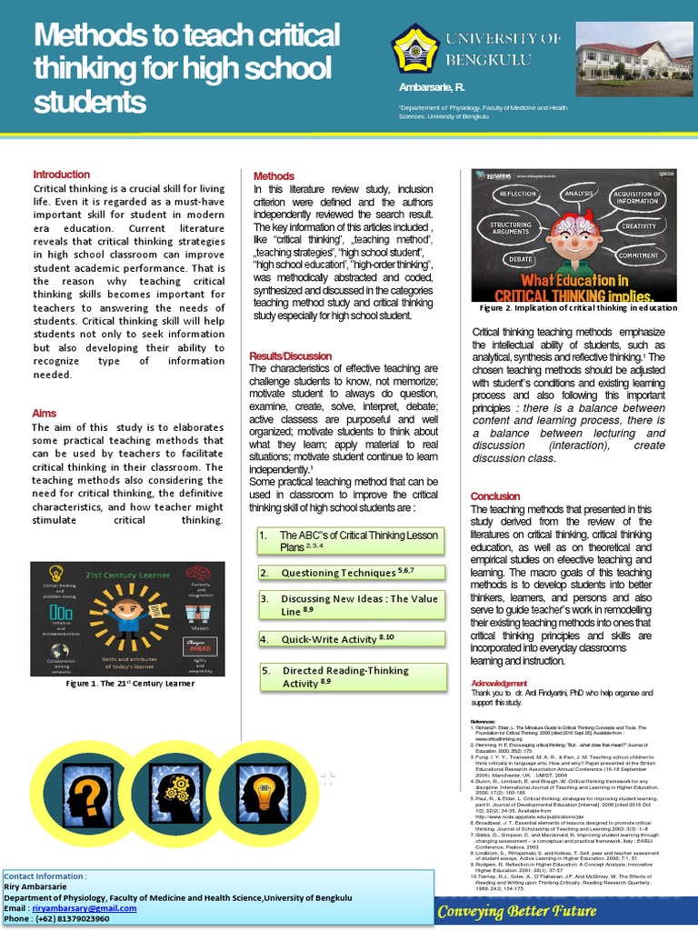 Poster Critical Thinking | PDF | Teaching Method | Critical Thinking
