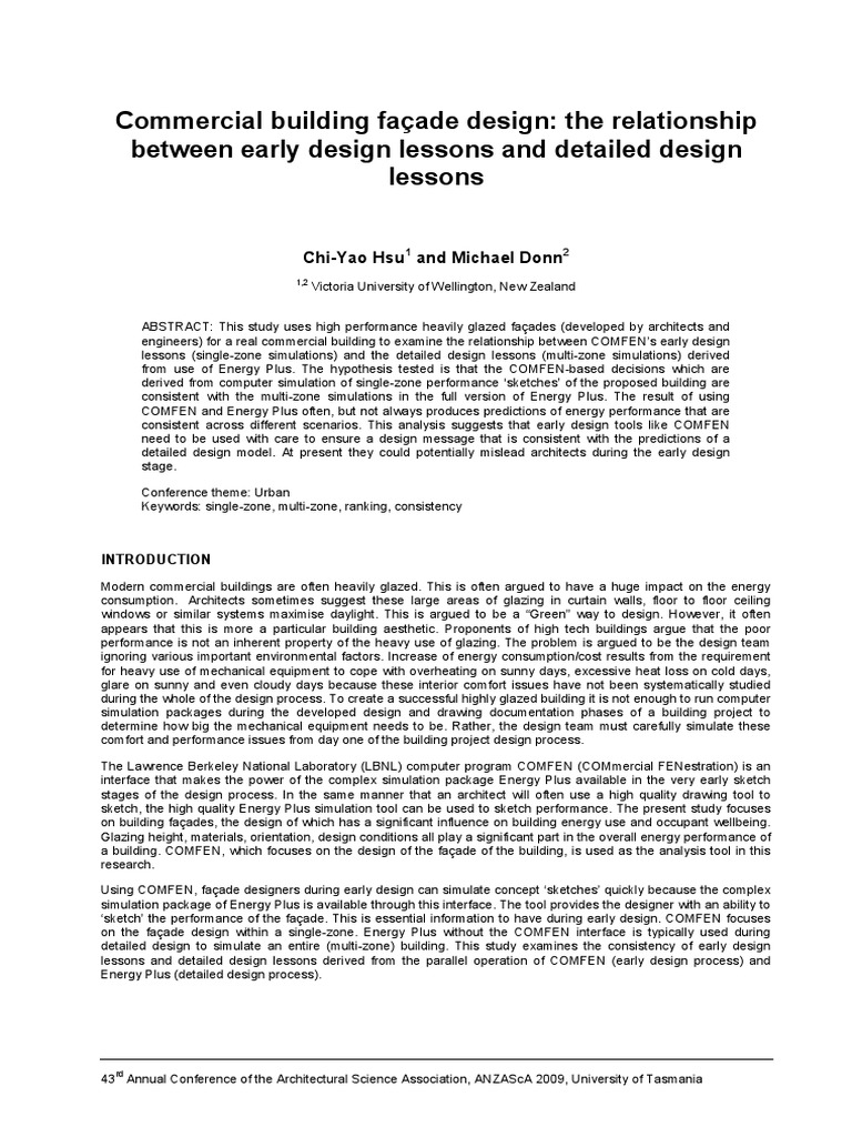 Façade Design: Early vs. Detailed Lessons | PDF | Design | Simulation