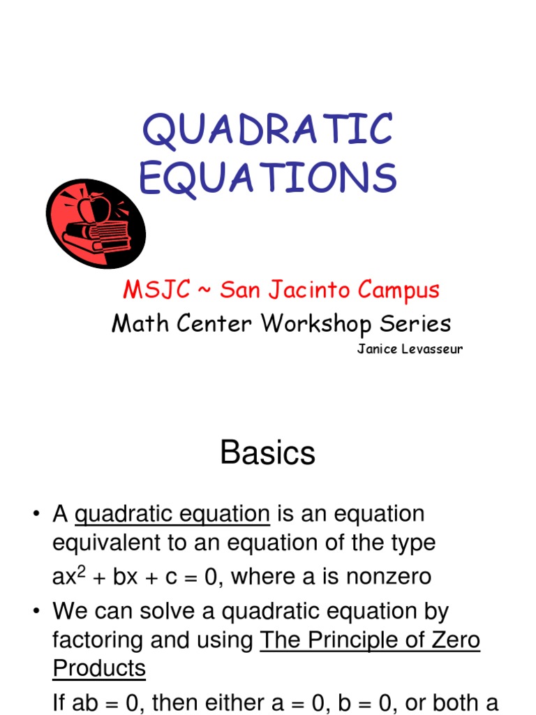 Quadratic Equations Workshop Guide | PDF | Quadratic Equation | Equations