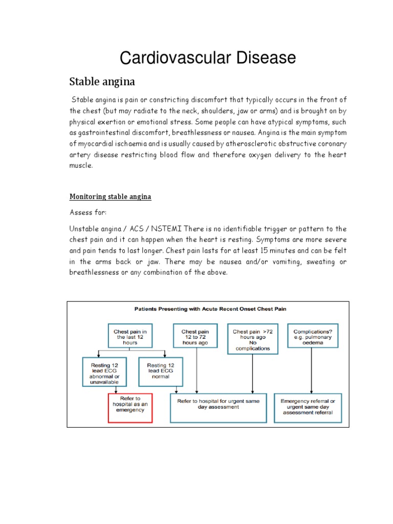 Cardiovascular Disease: Stable Angina | PDF