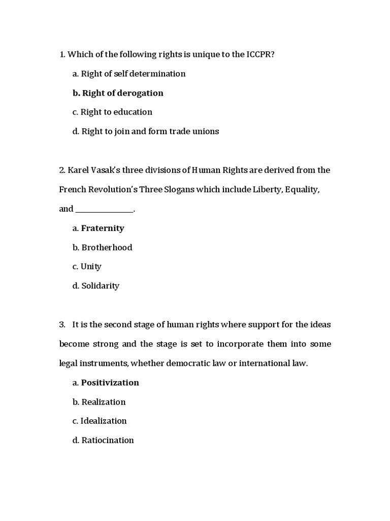 B. Right of Derogation | PDF | Human Rights | Children's Rights