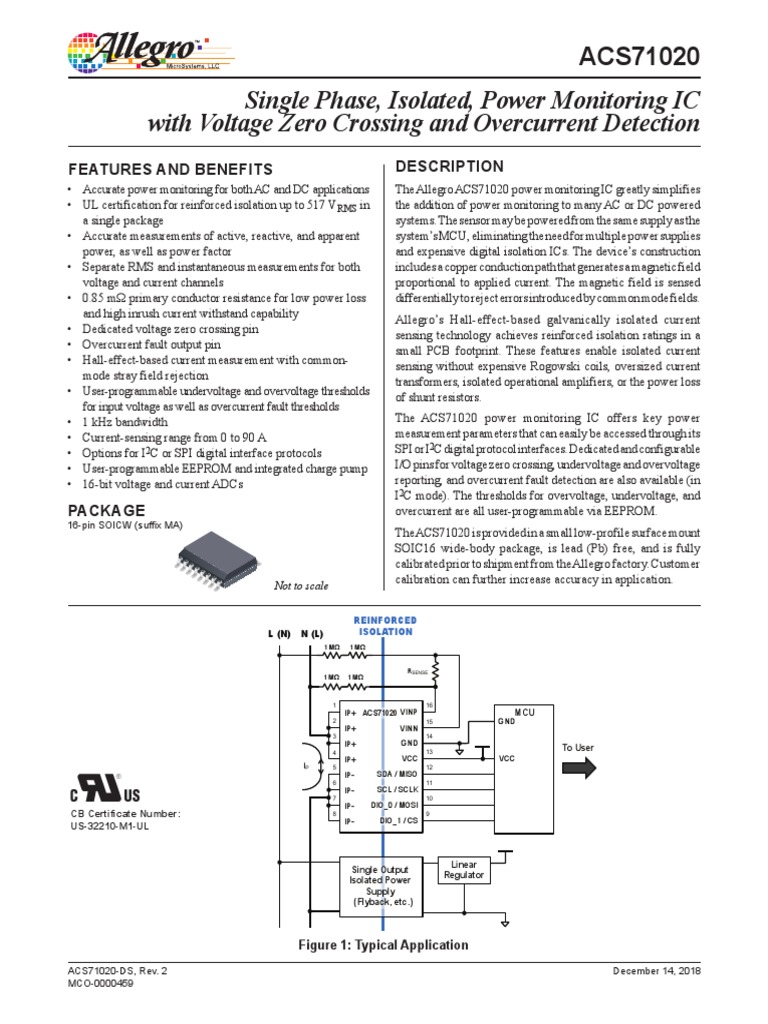 ACS71020 Datasheet | PDF | Analog To Digital Converter | Power Supply