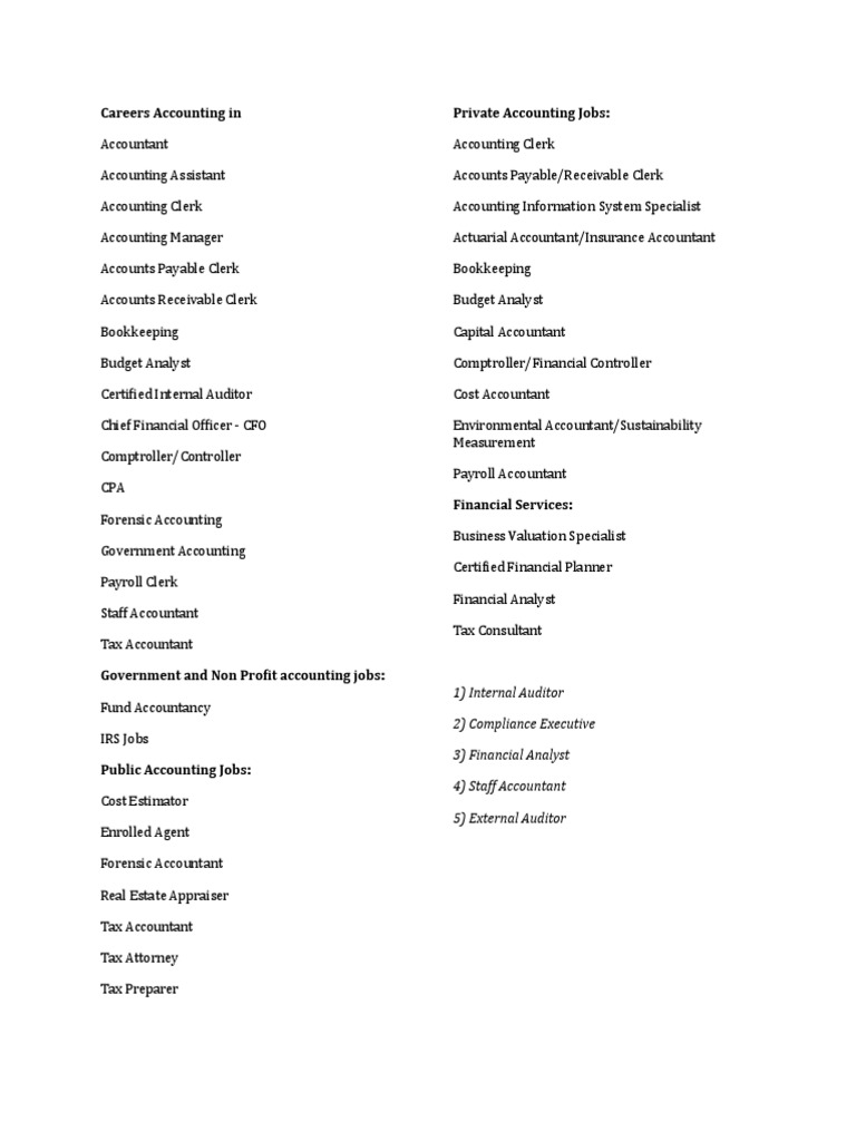 Careers in Accounting | PDF