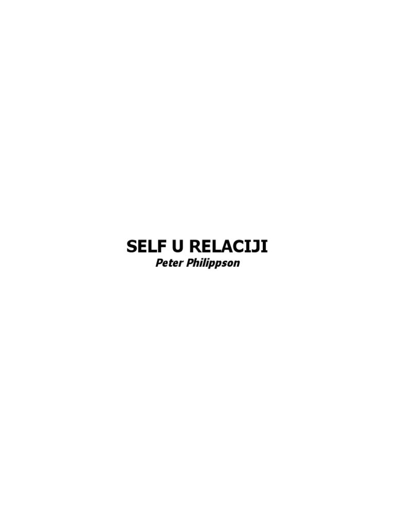 Self in Relation P.filipson Prevod | PDF