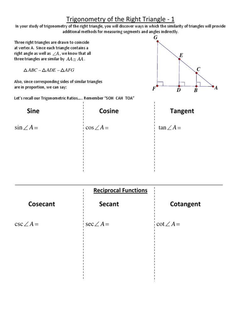Geom Trig Packet of Worksheets | PDF | Trigonometric Functions | Sine