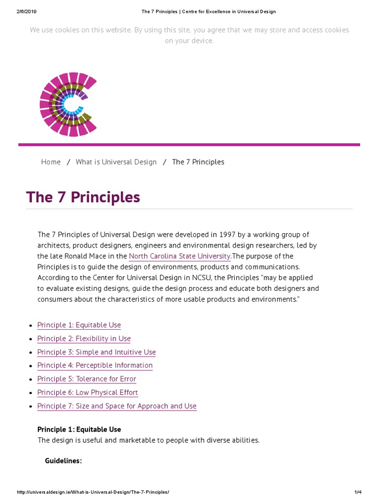 The 7 Principles - Centre For Excellence in Universal Design | PDF ...