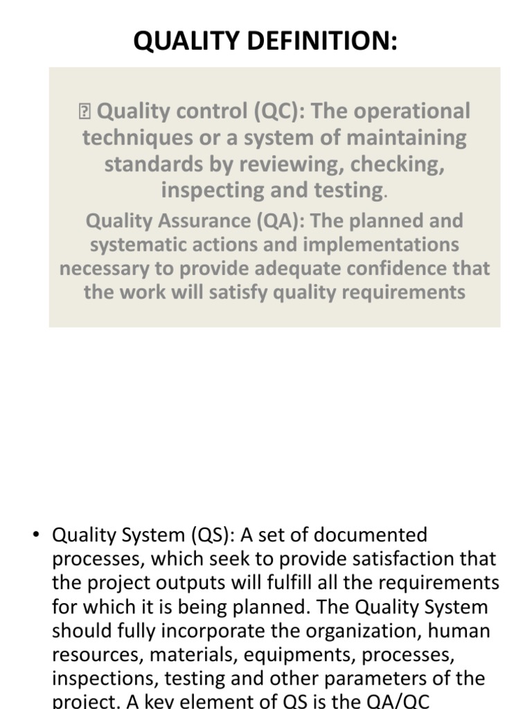 Qa QC | PDF | Quality Assurance | Quality Management System
