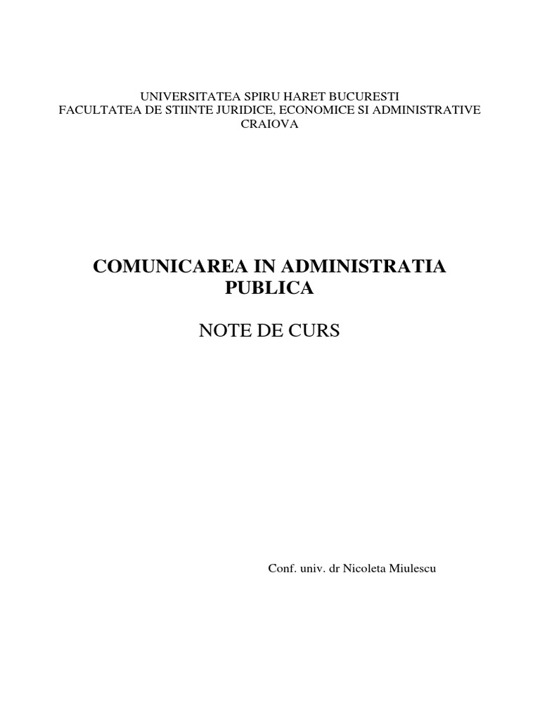 5.sinteza Comunicare in Administratia Publica - Ap An 3 PDF | PDF