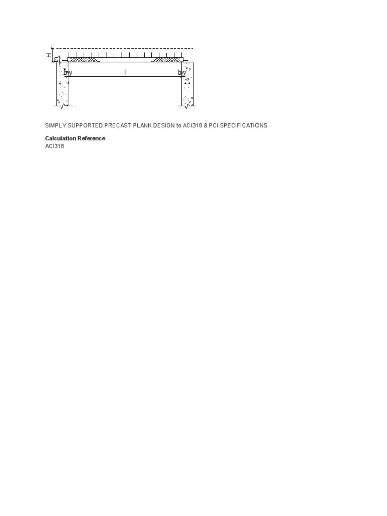 Simply Supported Precast Plank Design To Aci318 & Pci Specifications | PDF Simply Supported Precast Plank Design To Aci318 & Pci Specifications | PDF