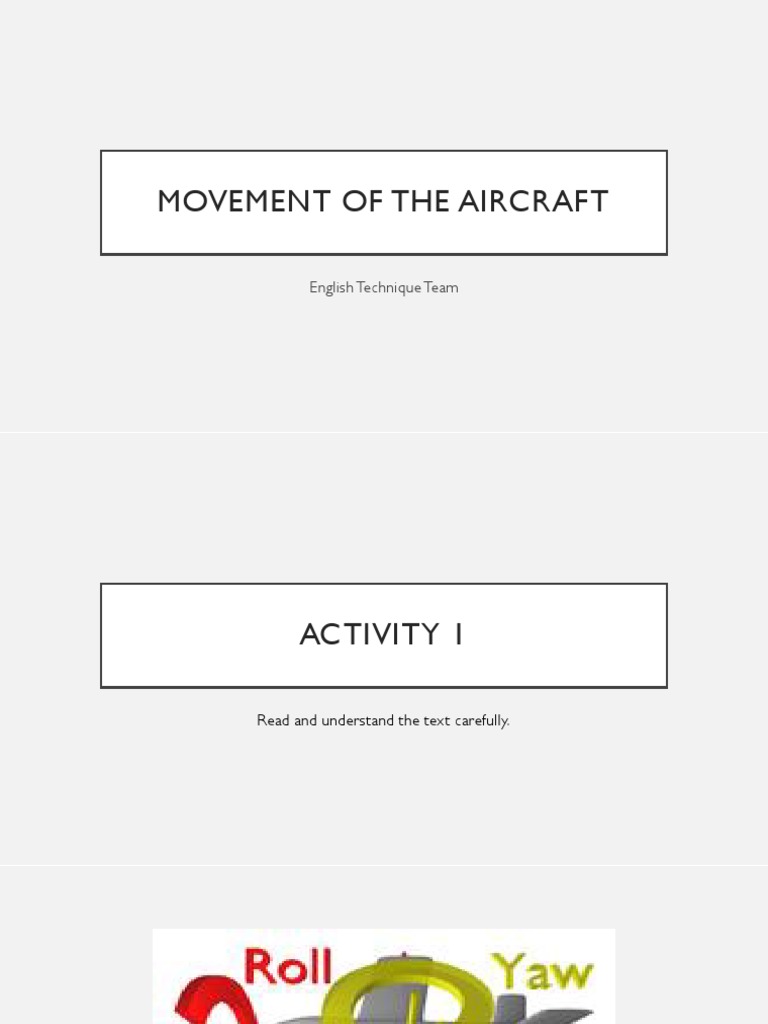 Movement of The Aircraft | PDF | Flight Control Surfaces | Vehicle Parts