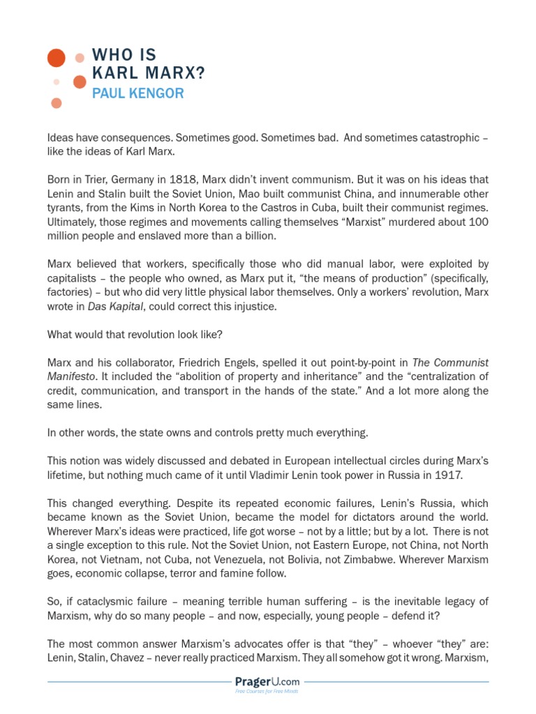 Who Is Karl Marx | PDF | Karl Marx | Communism