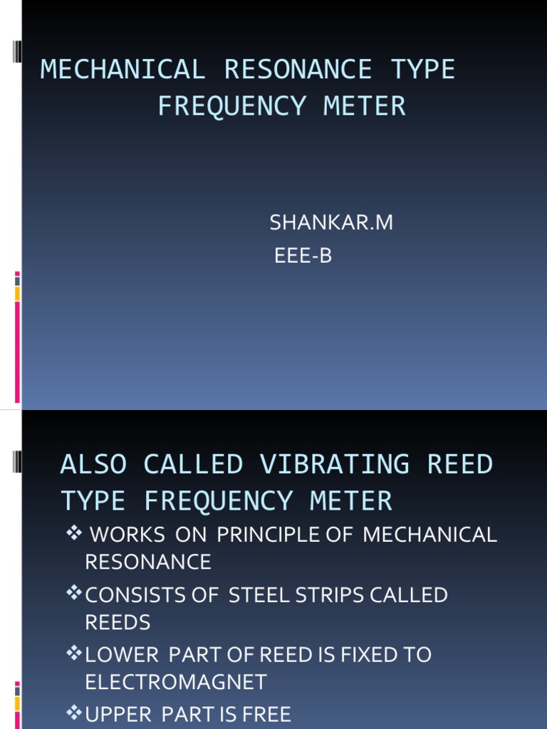 Vibrating Reed Frequency Meter Overview | PDF