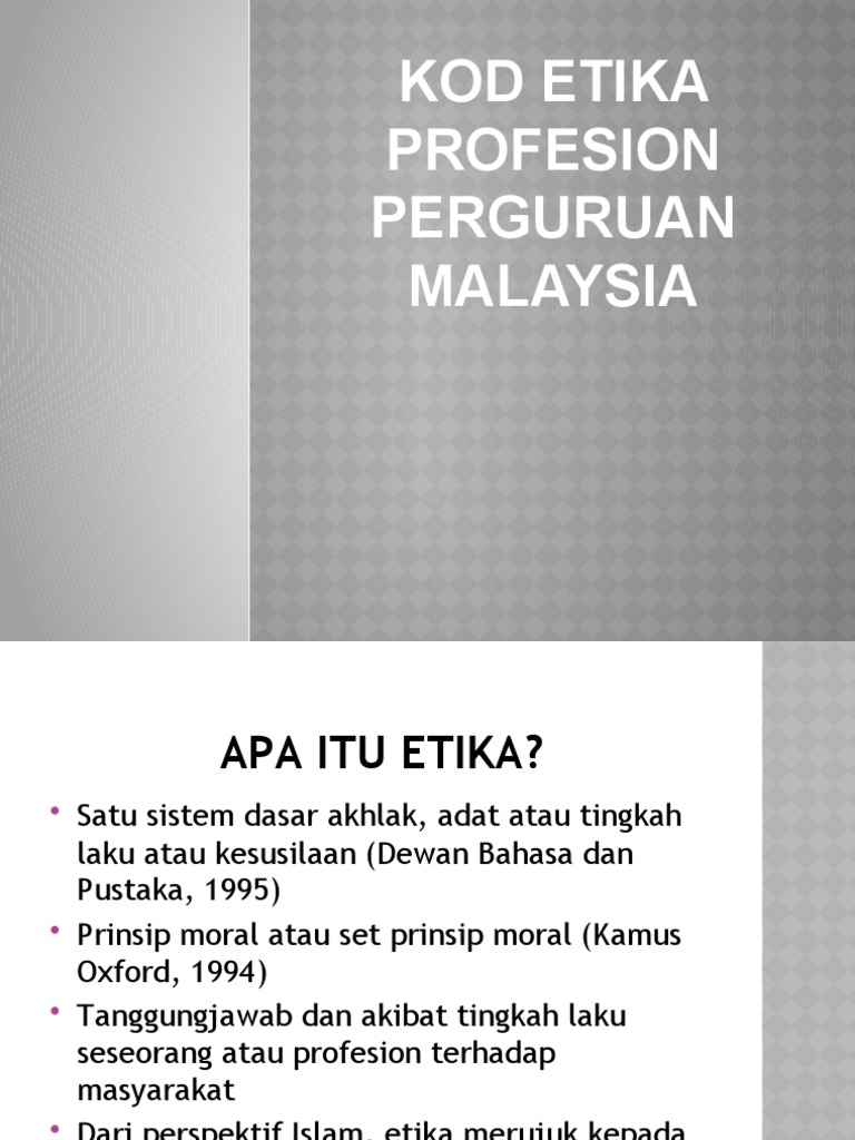 Kod Etika Profesion Perguruan Malaysia | PDF